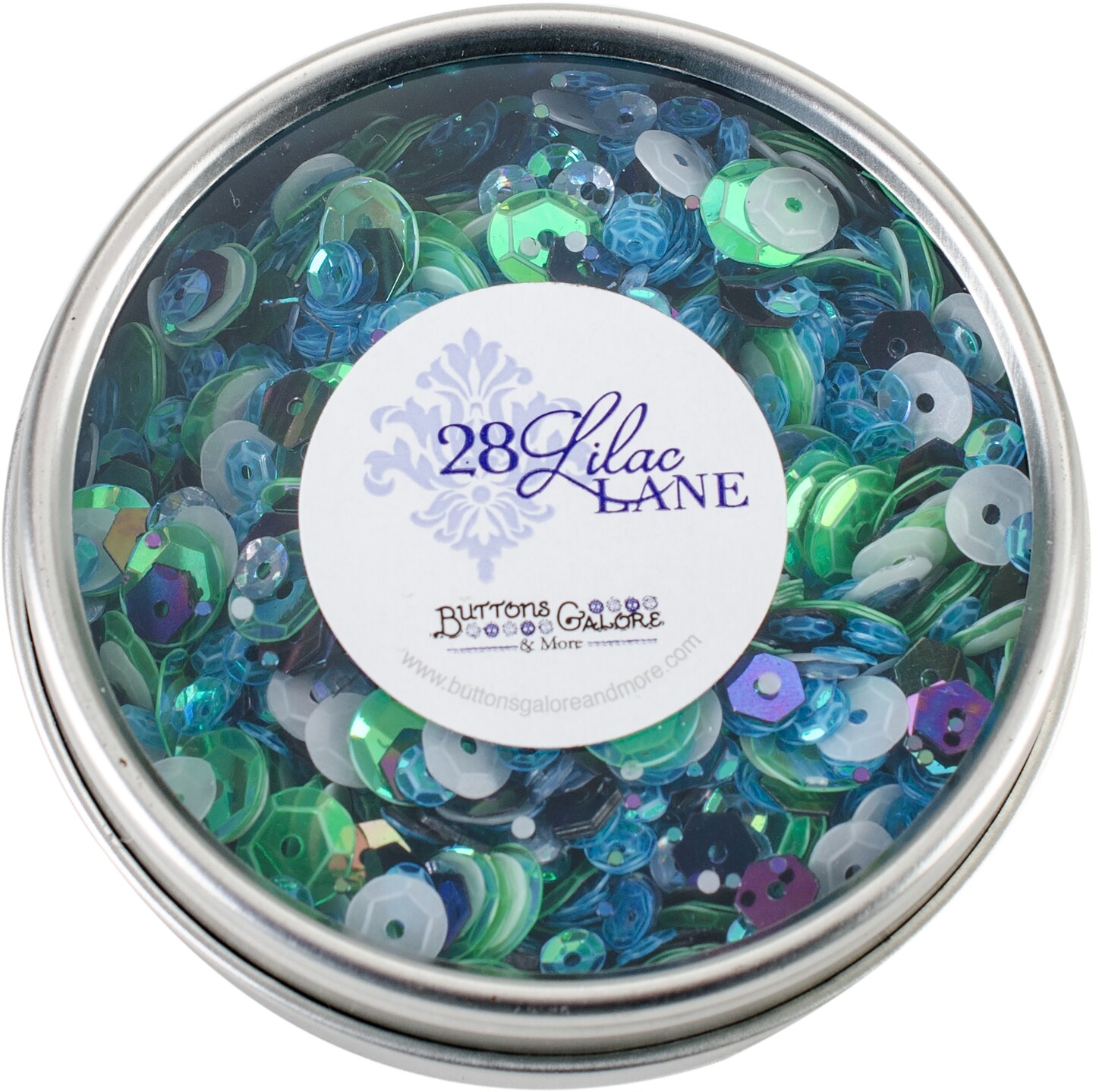 Buttons Galore 28 Lilac Lane Tin W/Sequins 40g-Party Time | Michaels