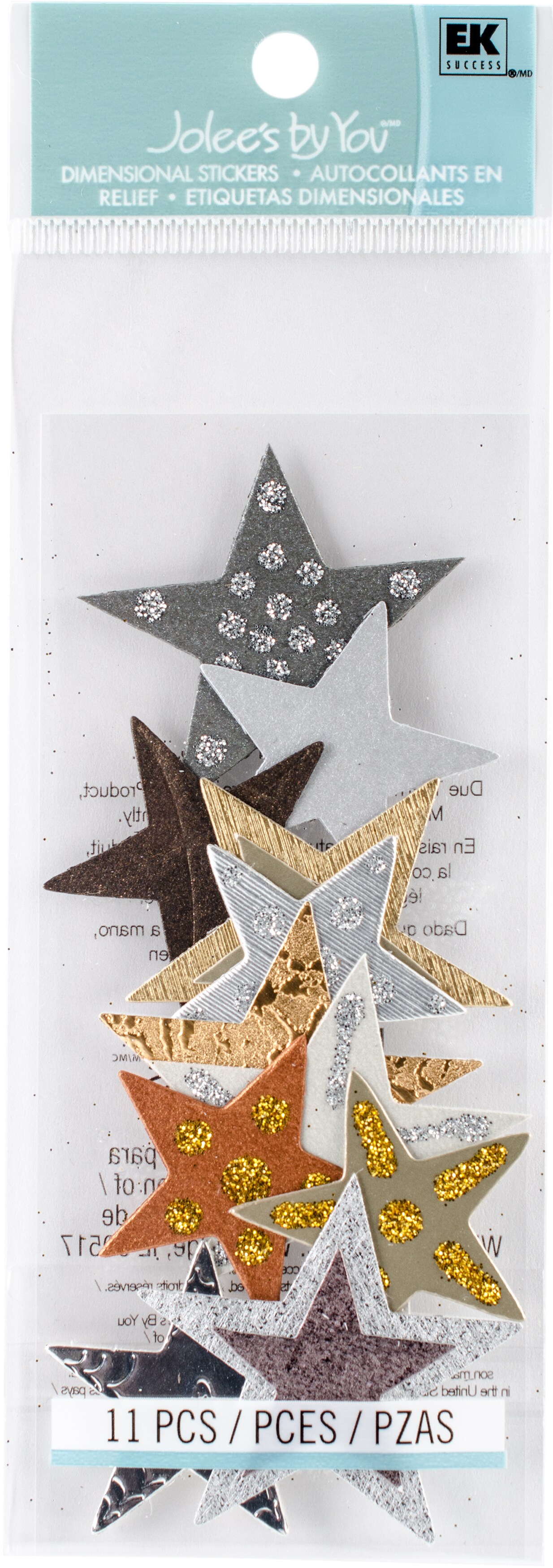 Jolee's By You Dimensional Stickers-Gold & Brown Stars | Michaels