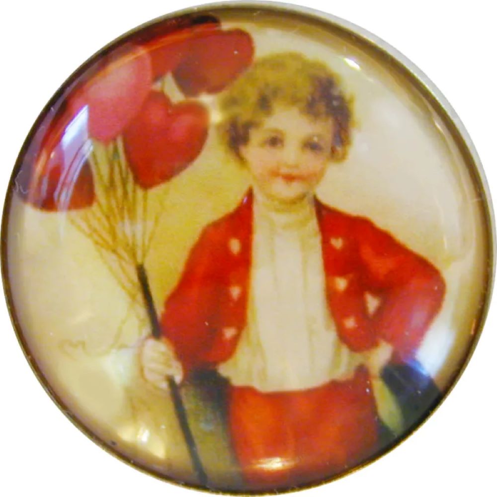 Kitcheniva Boy With Heart Balloons Crystal Dome Button | Michaels