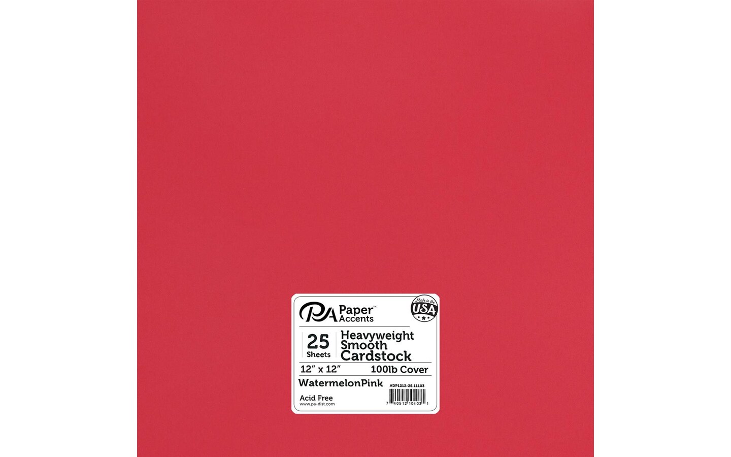 PA Paper Accents Heavyweight Smooth Cardstock 12" x 12" Watermelon ...