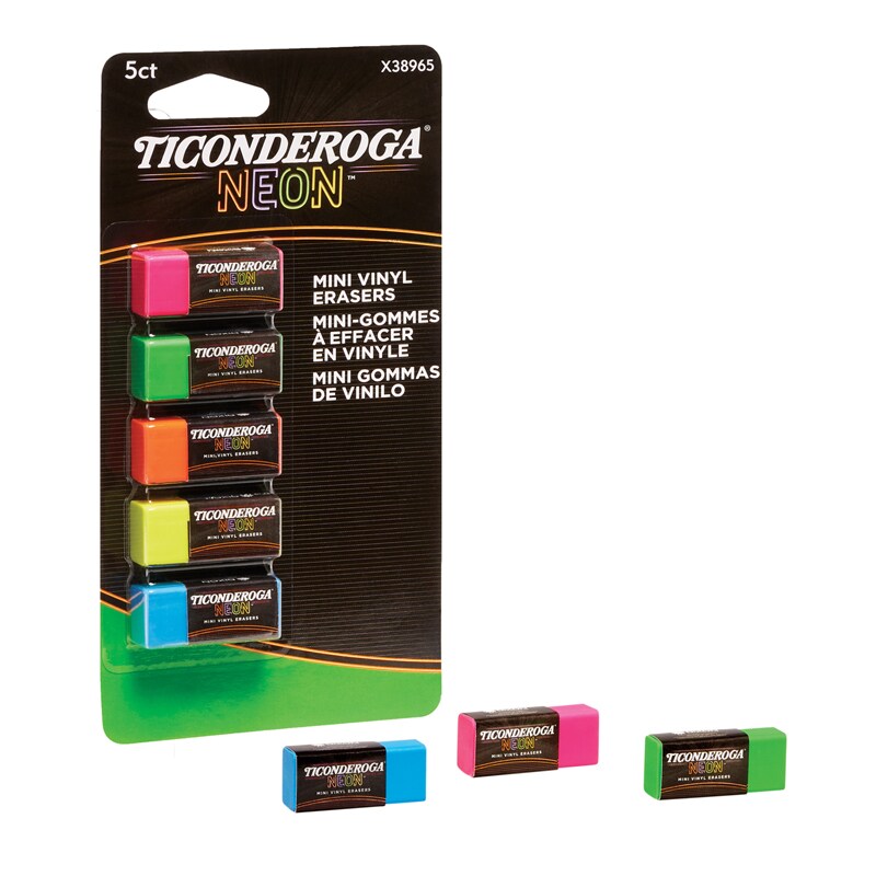 Mini Vinyl Erasers, Neon Assorted, 5 Count | Michaels