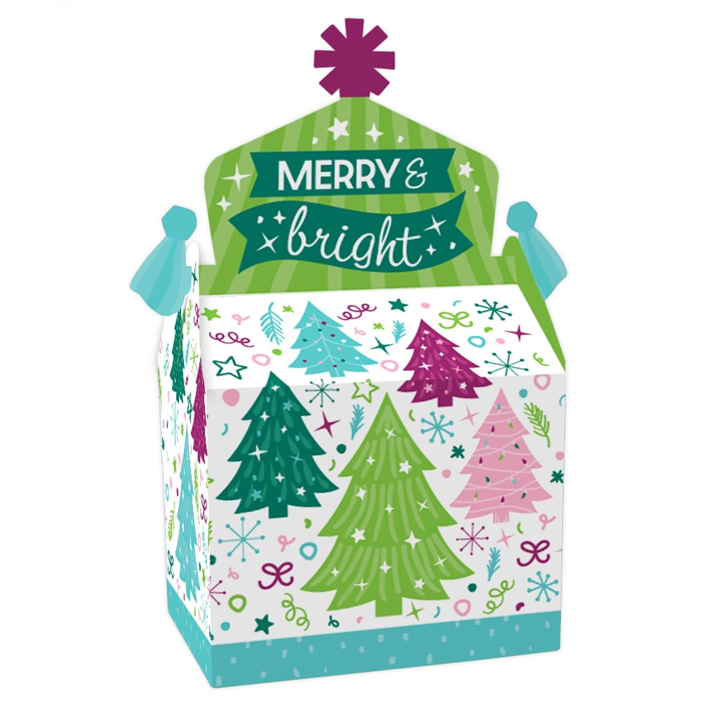Big Dot of Happiness Merry and Bright Trees - Treat Box Party Favors ...