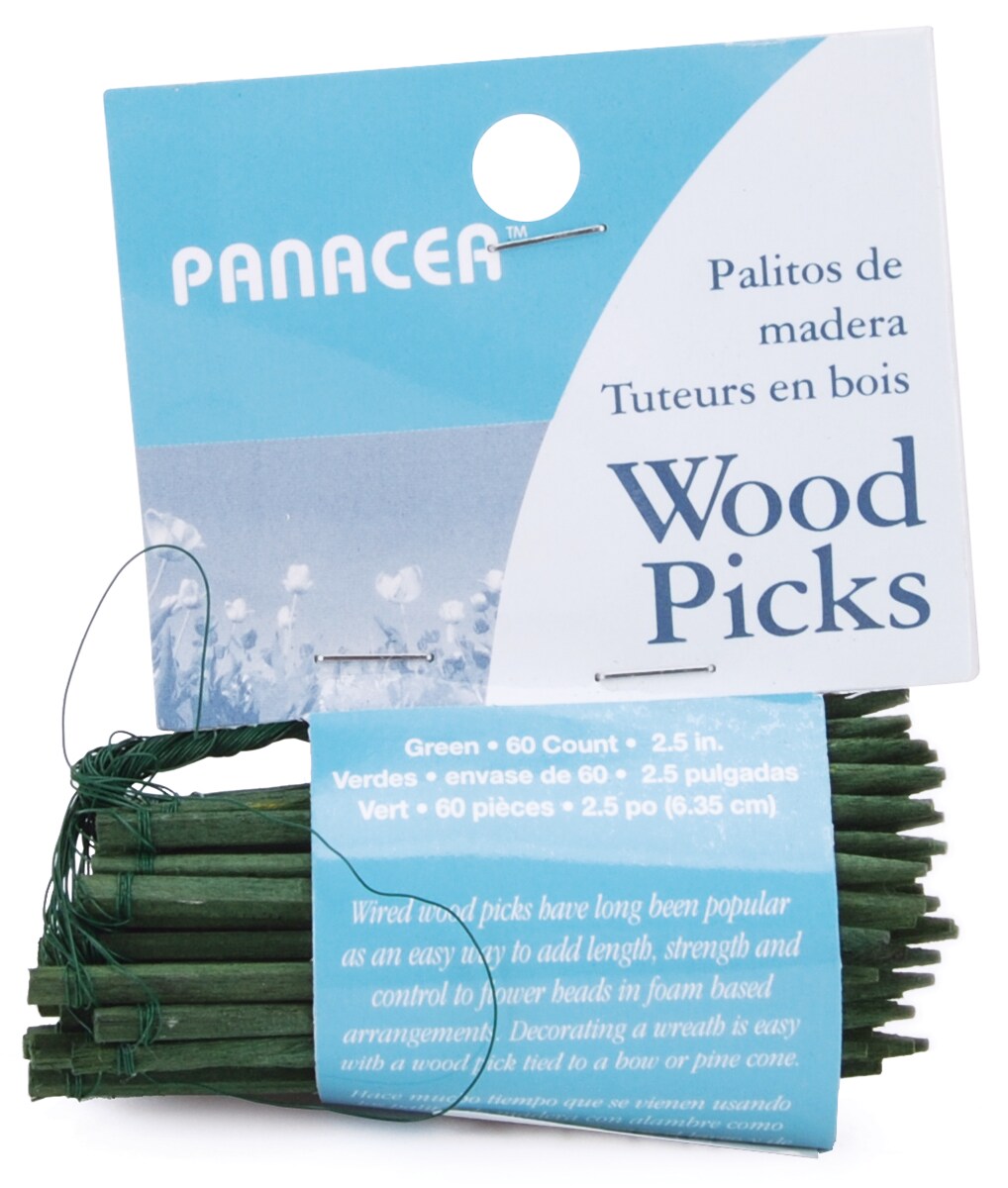 Panacea Wood Picks 2.5" 60/Pkg-Green | Michaels