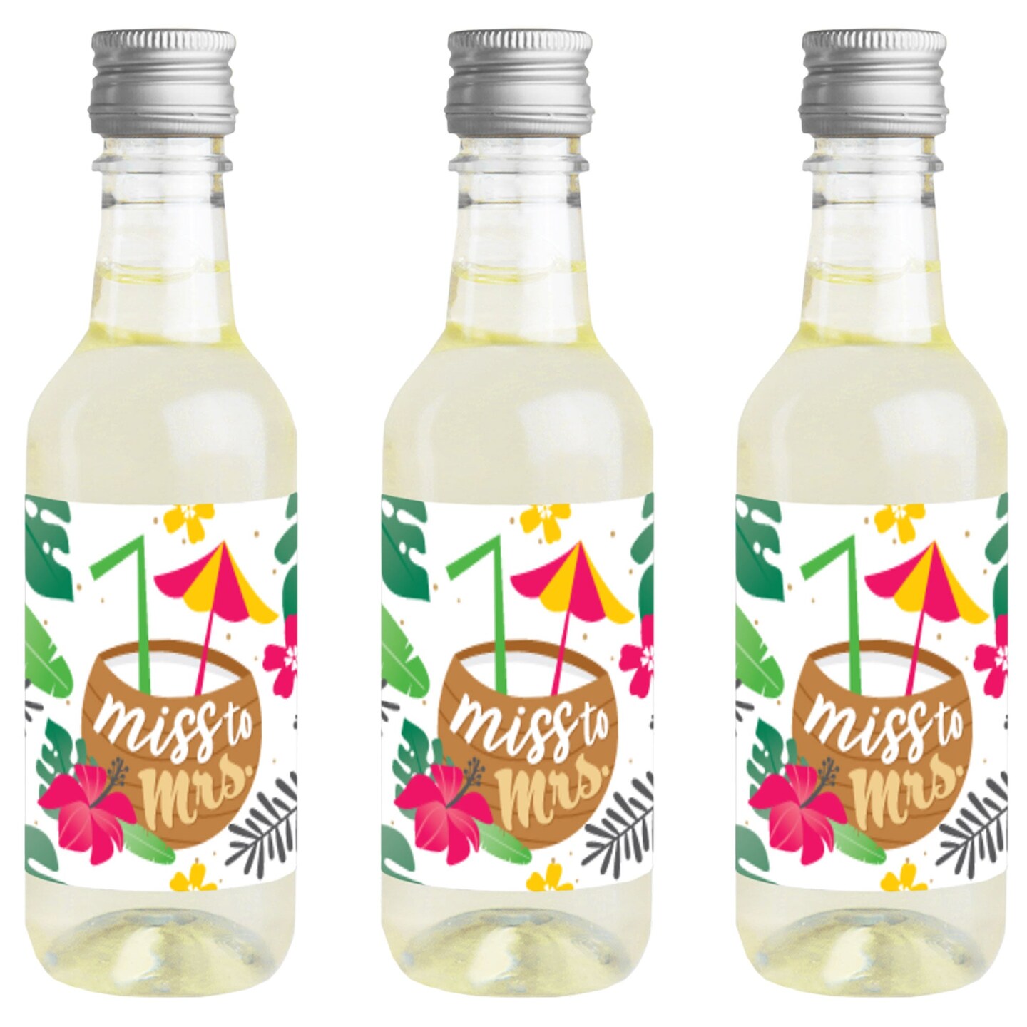 Big Dot of Happiness Last Luau - Mini Wine Champagne Bottle Label ...