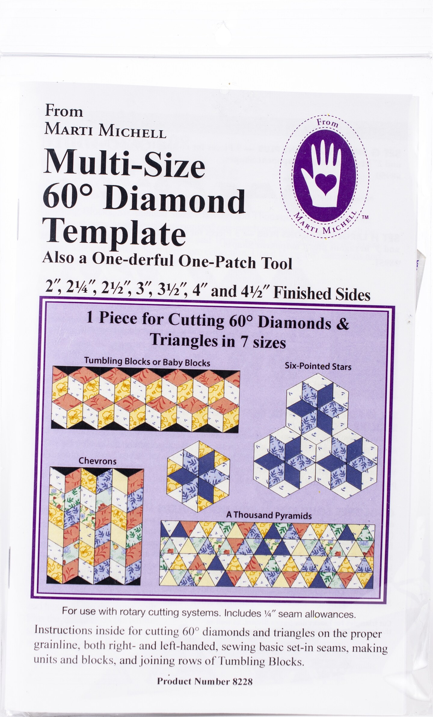 Marti Michell One-Derful One-Patch Template-60 Degree Diamond ...