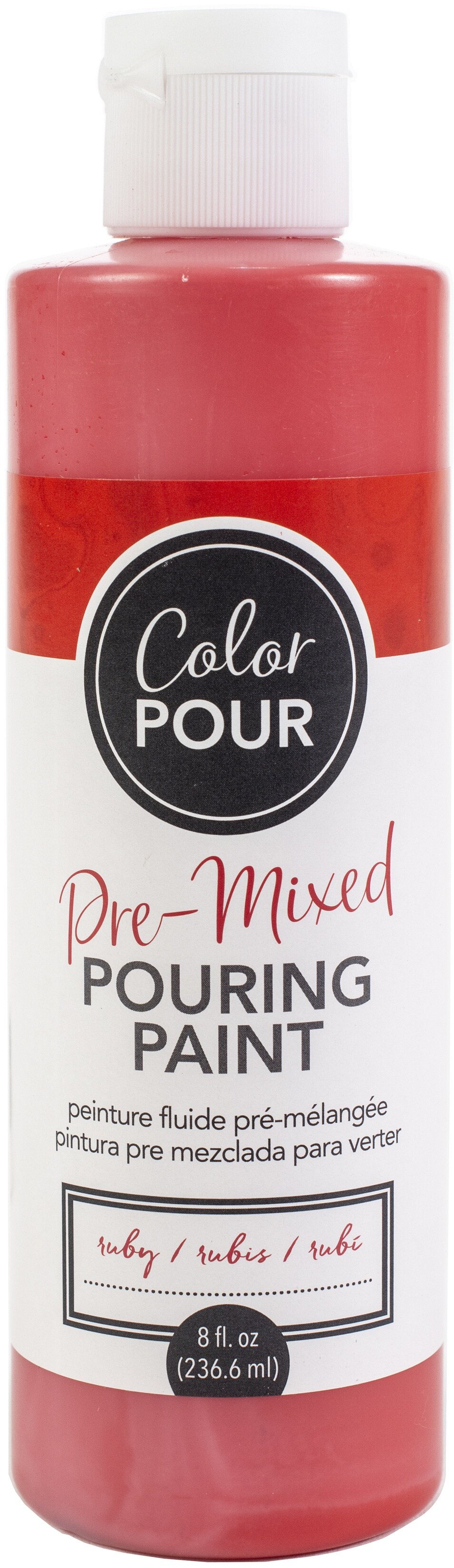 American Crafts Color Pour Pre-Mixed Paint 8Oz-Ruby | Michaels