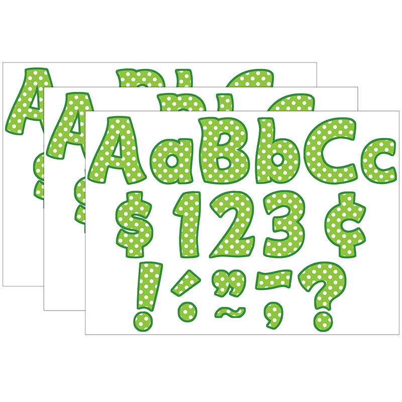 Lime Polka Dots Funtastic Font 4" Letters Combo Pack, 208 Pieces Per ...