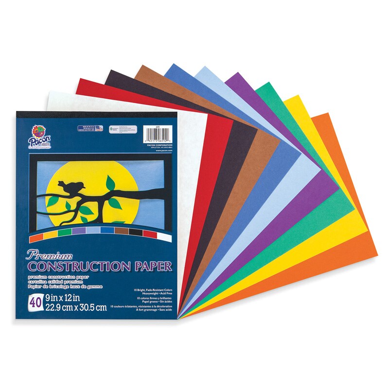 Construction Paper Pad, 10 Classic Colors, 9" x 12", 40 Sheets | Michaels