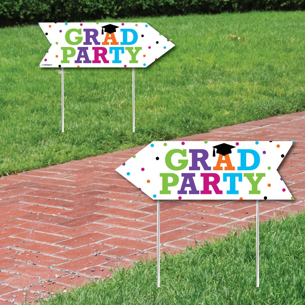 Big Dot of Happiness Hats Off Grad - Graduation Party Sign Arrow ...