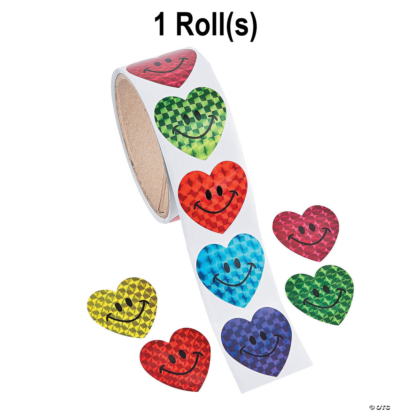 Prism Smile Face Heart Sticker Roll - 100 Pc. | Michaels