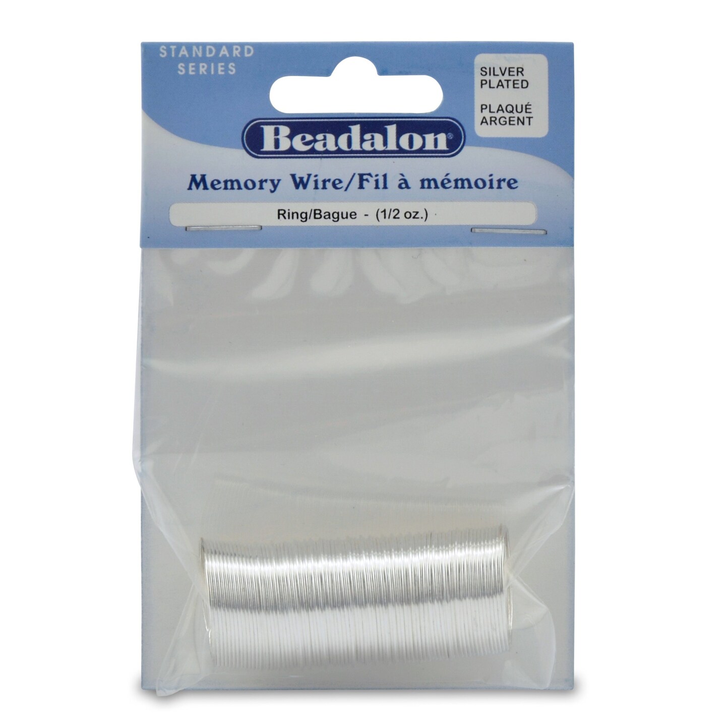 Memory Wire, Round, Ring, Silver Plated, 0.5 Oz (14 G), Appx 99 Coils ...