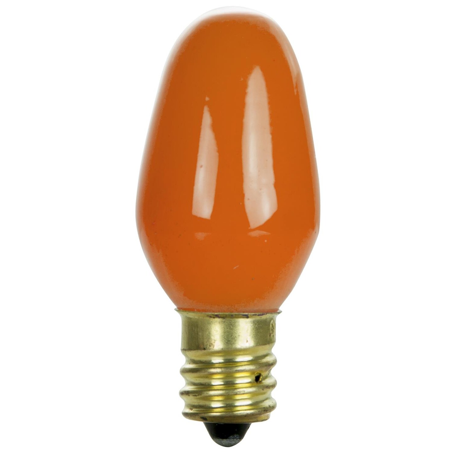 4Pk - SUNLITE 7w Candelabra C7 Colored Night Light Ceramic Orange ...