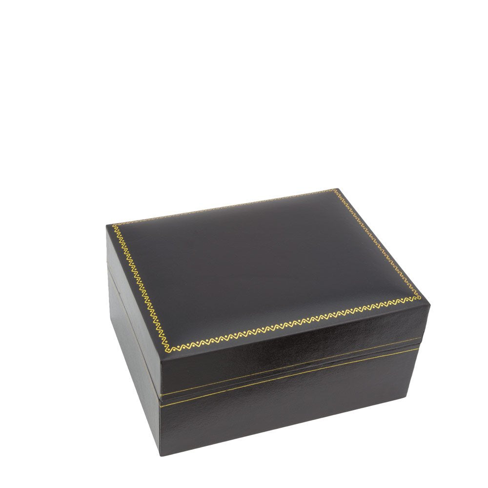 5 Inch Black Leatherette Cartier Style Watch Box with Plush Black ...