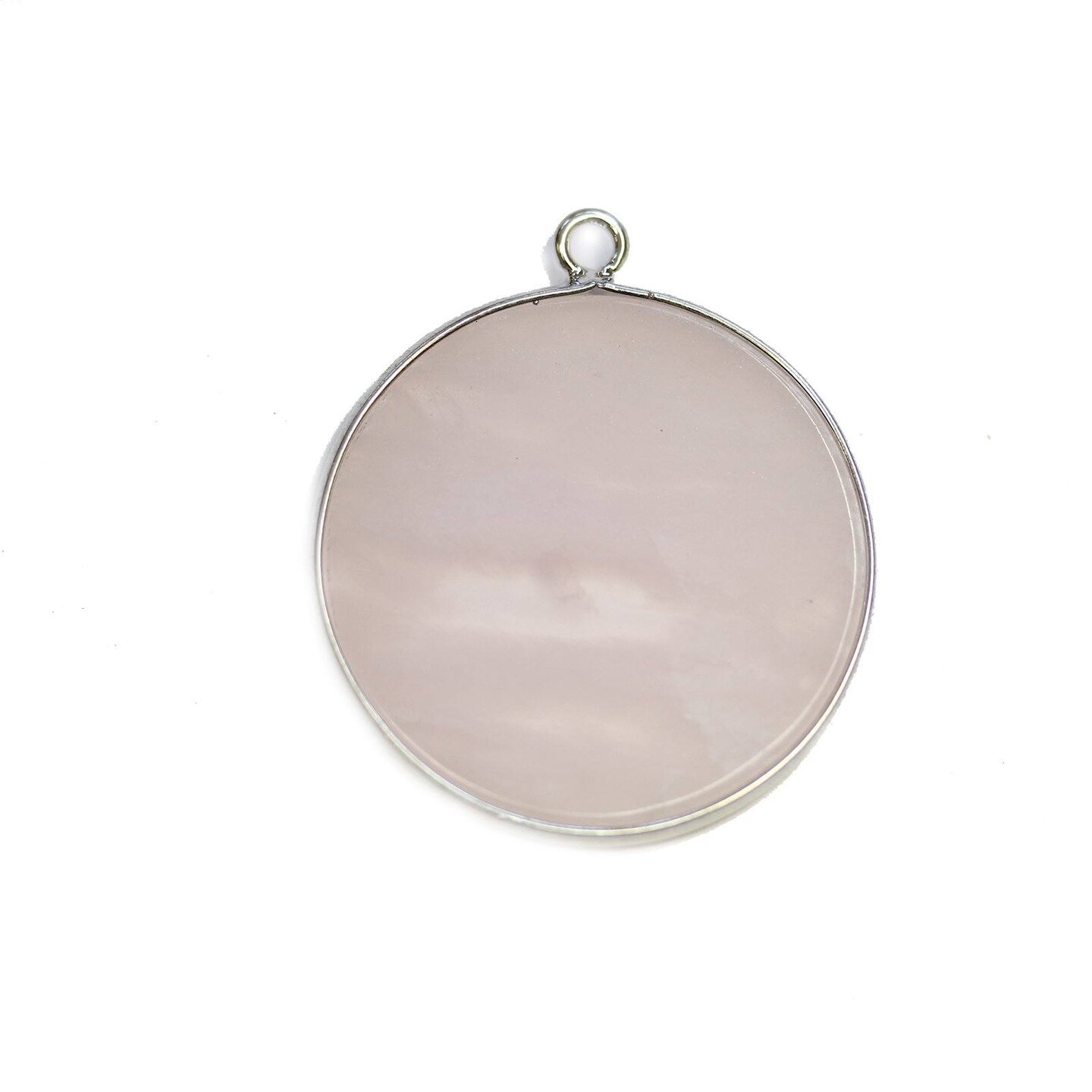Rose Quartz Stone Round with Metal 31mm Pendant | Michaels