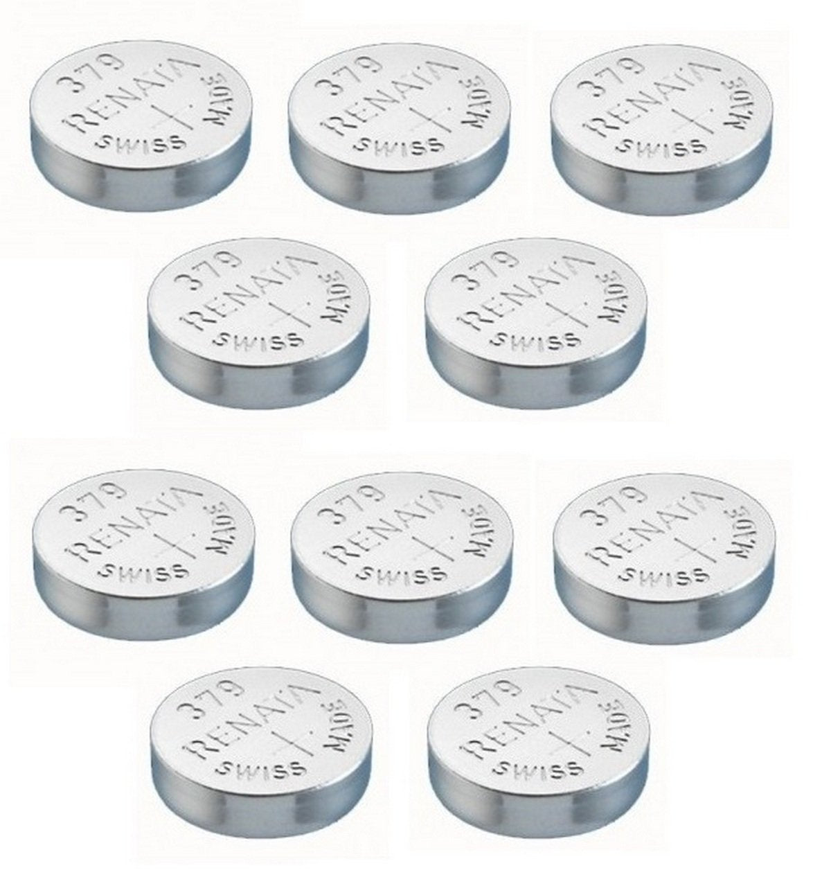 Renata Watch Battery Swiss Made Renata 379 or SR521SW OR AG0 1.5V (10 ...