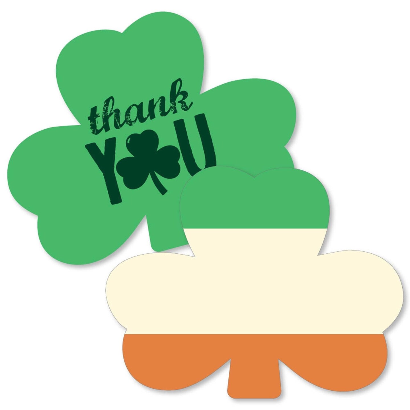 Big Dot of Happiness St. Patrick's Day - Shaped Thank You Cards - Saint ...