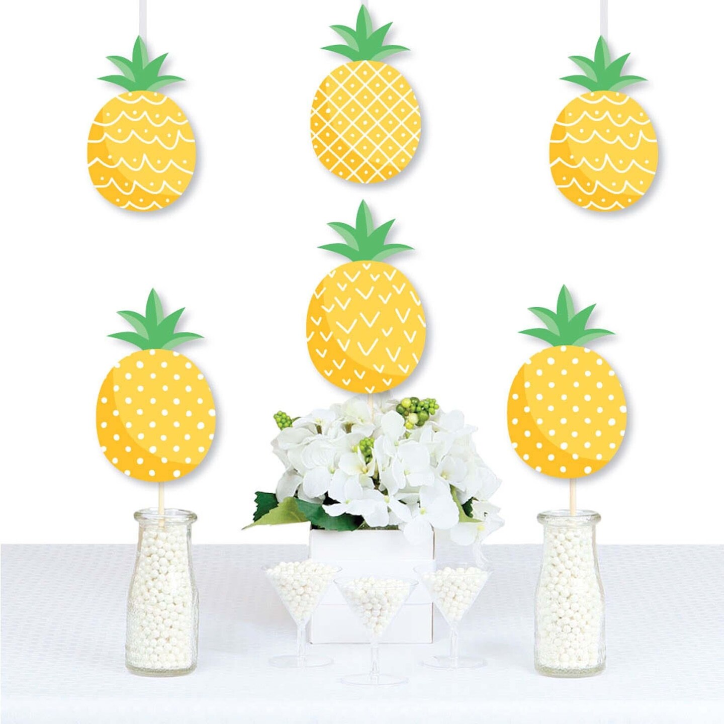 Big Dot of Happiness Tropical Pineapple - Decorations DIY Summer Party ...
