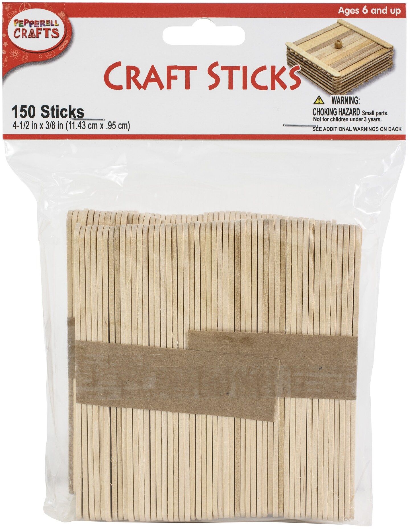 Pepperell Crafts Craft Sticks 4.5"X.375" 150/Pkg-Natural | Michaels