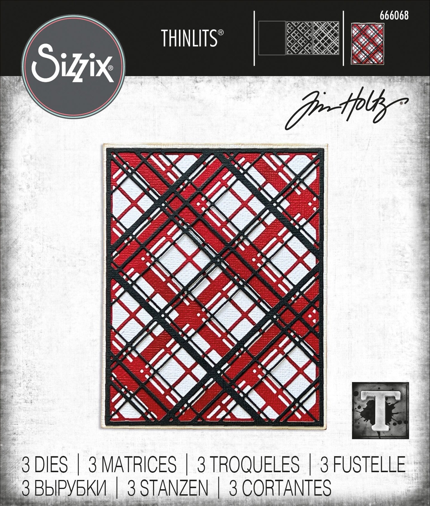 Sizzix Thinlits Dies By Tim Holtz 3/Pkg-Layered Plaid | Michaels