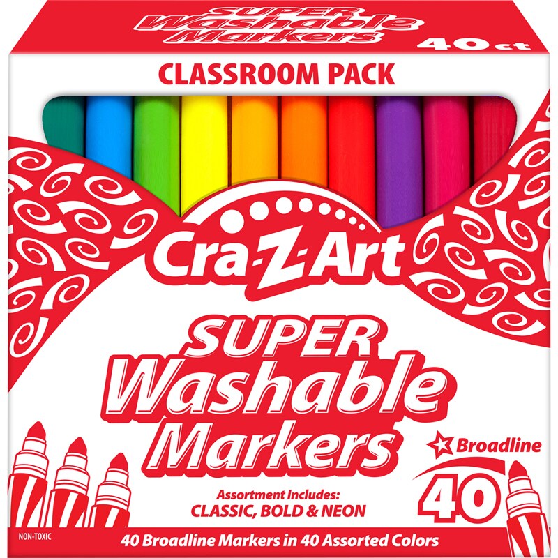 Washable Marker Classroom Pack, Broadline, Assorted, 40 Count, Count: 1 ...