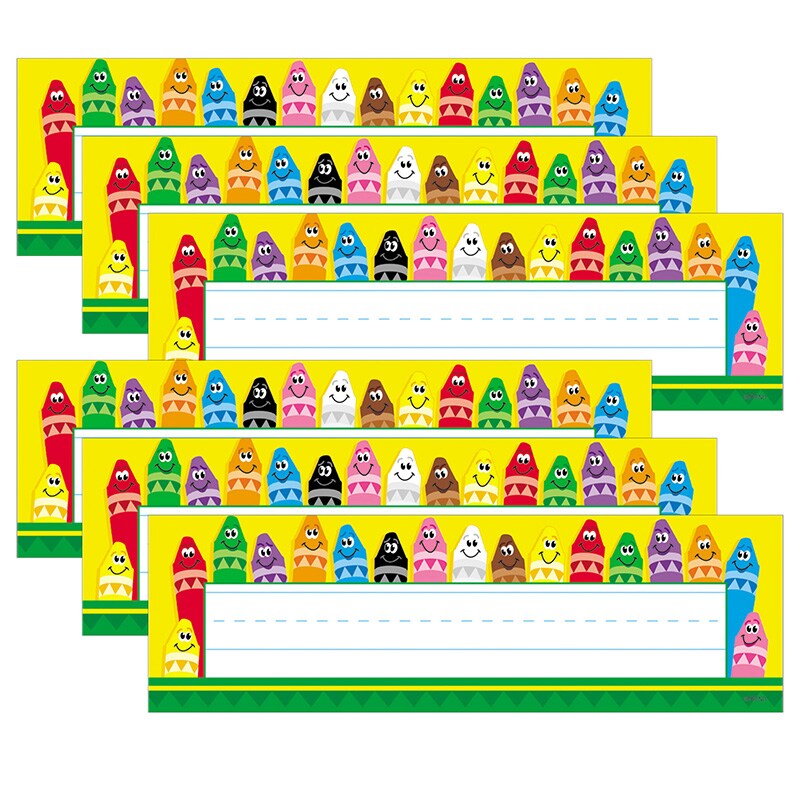 Colorful Crayons Desk Toppers® Name Plates, 36 Per Pack, 6 Packs | Michaels