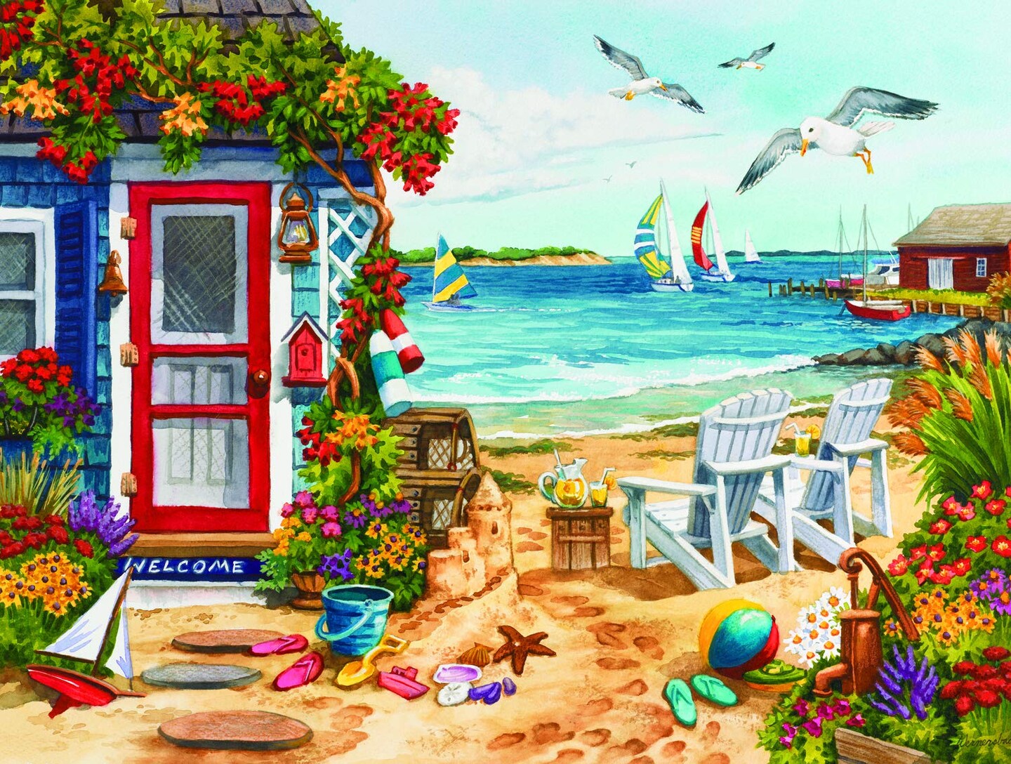 Sunsout Beach Summer Cottage 1000 pc Jigsaw Puzzle 62924 | Michaels