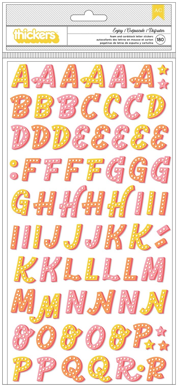 Thickers Obed Marshall Fantastico Enjoy Alphabet Stickers - 180pcs ...
