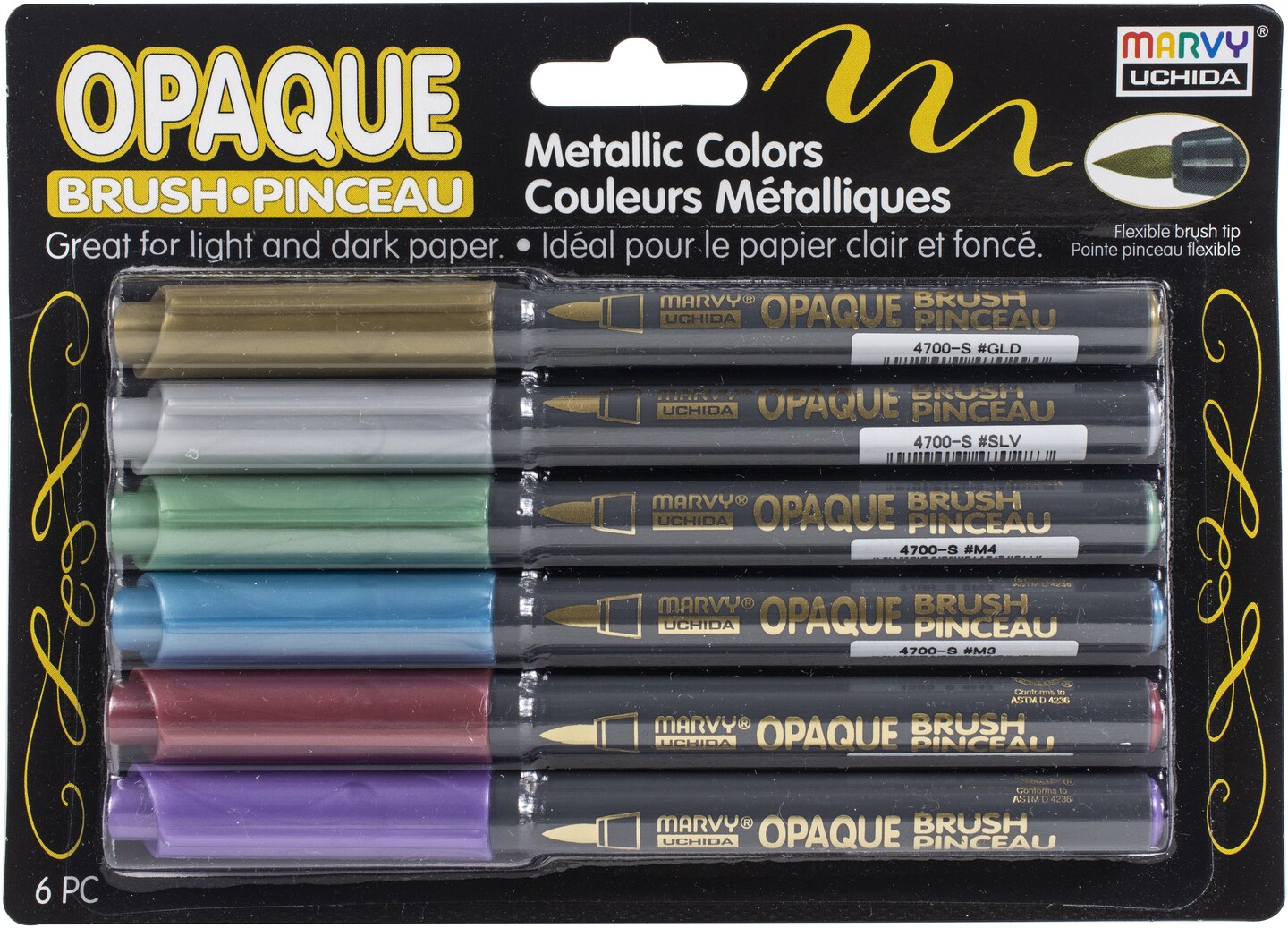 Uchida Opaque Brush Maker Metallic 6/Pkg-Metallics | Michaels