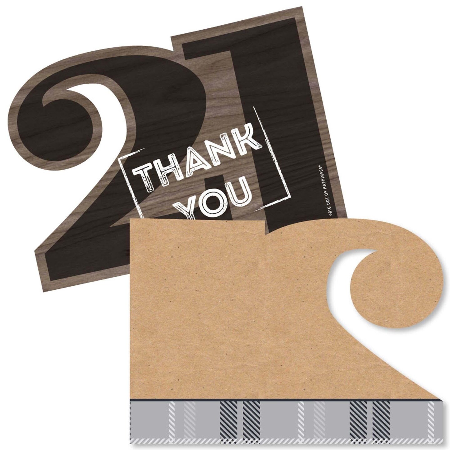 Big Dot of Happiness Finally 21 - Shaped Thank You Cards - 21st ...