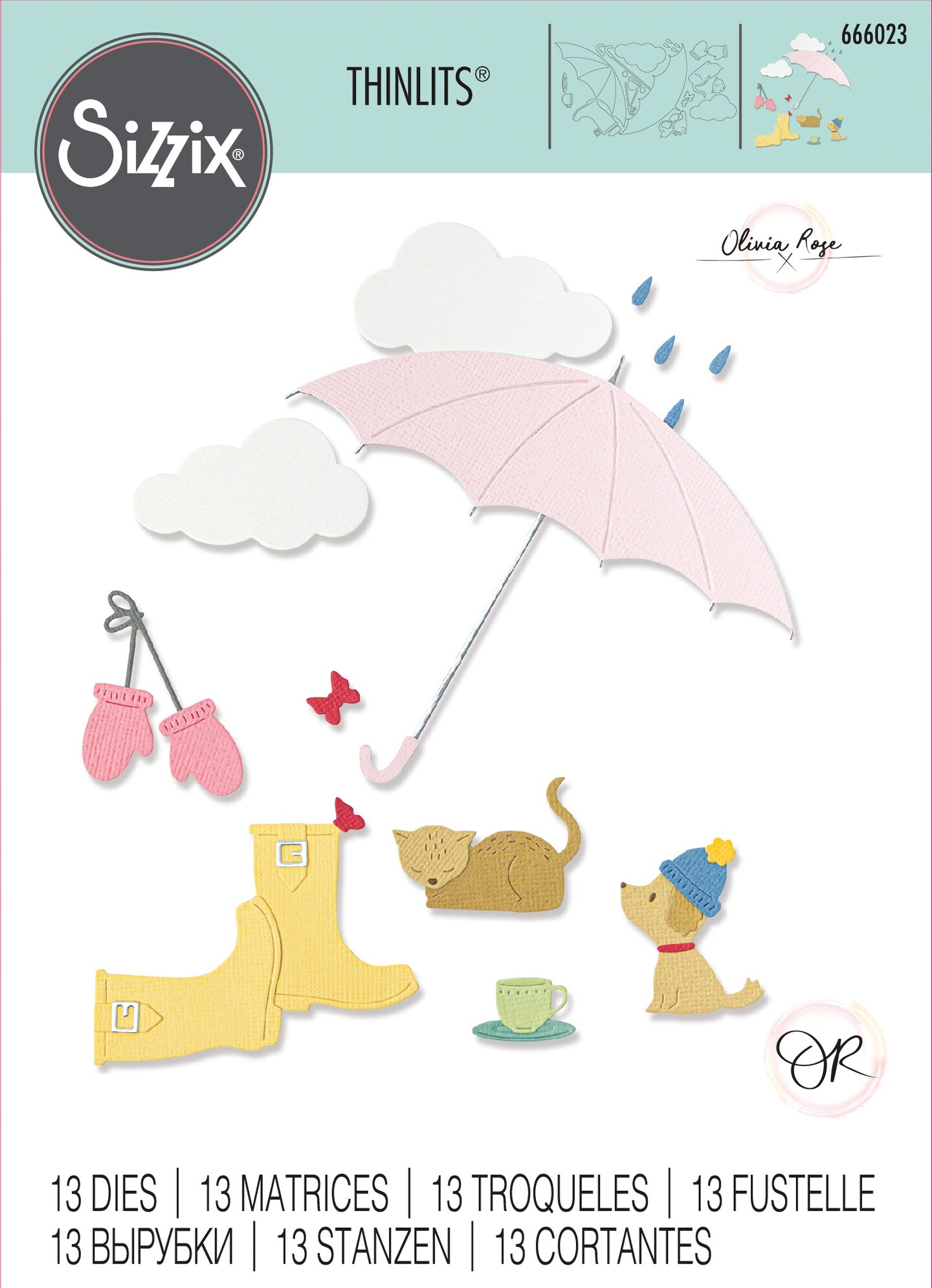 Sizzix Thinlits Dies By Olivia Rose 13/Pkg-Rainy Day | Michaels