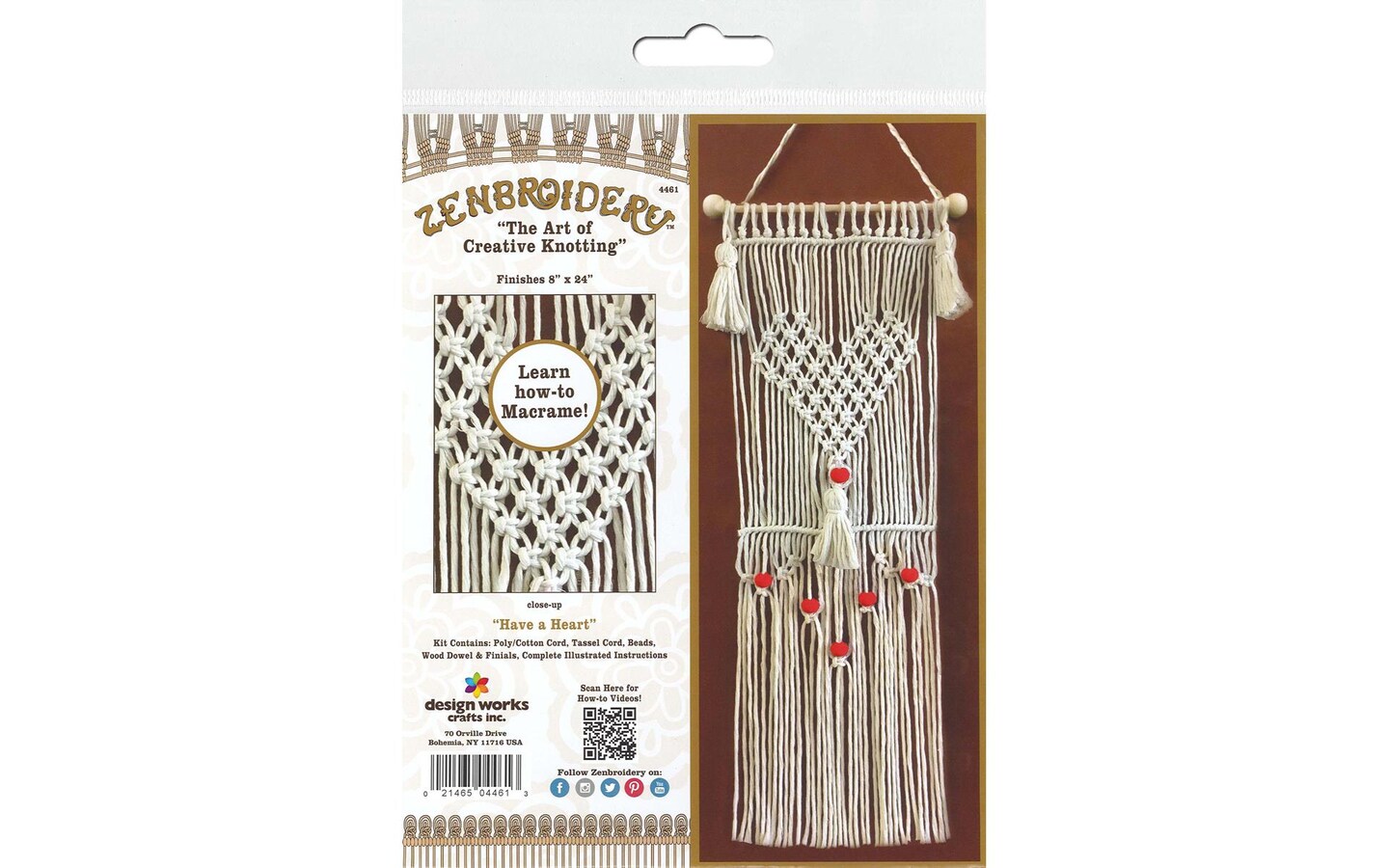 Design Works Zenbroidery Macrame Kit Have A Heart | Michaels