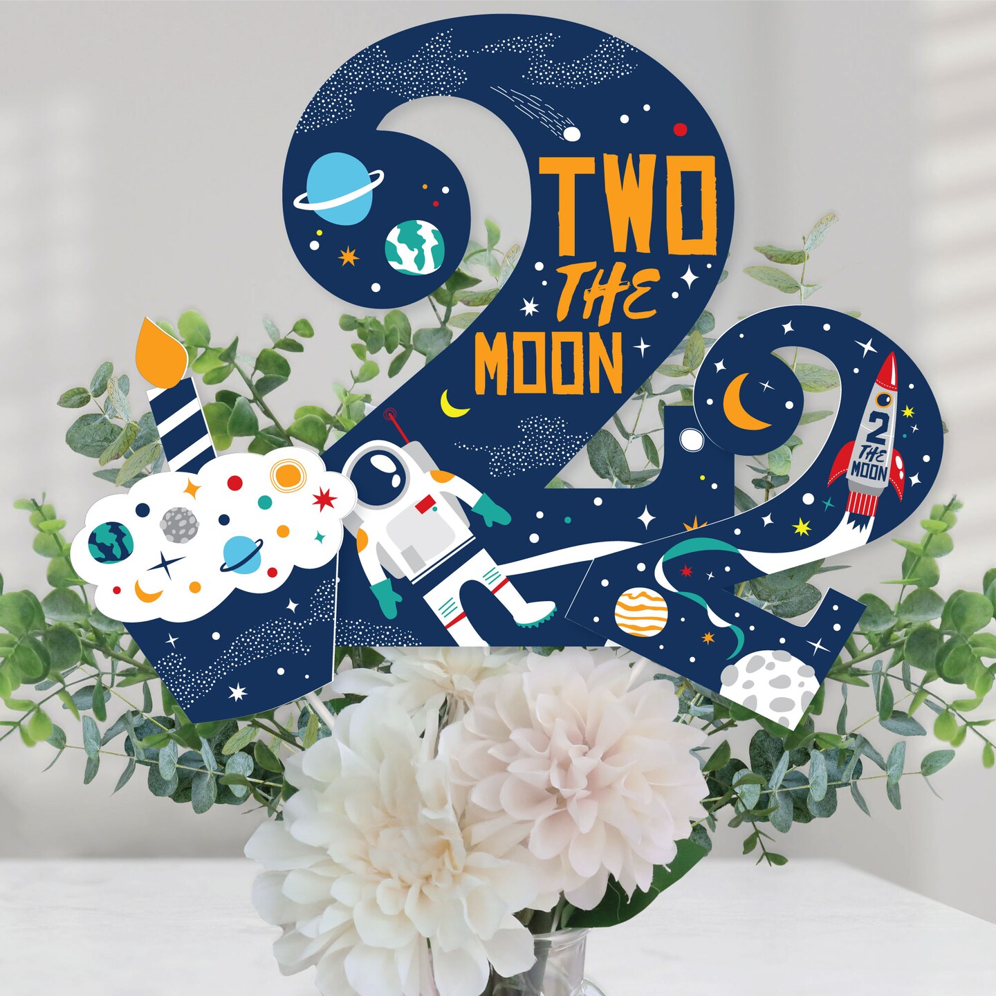Big Dot of Happiness 2nd Birthday Two The Moon - Outer Space Second ...