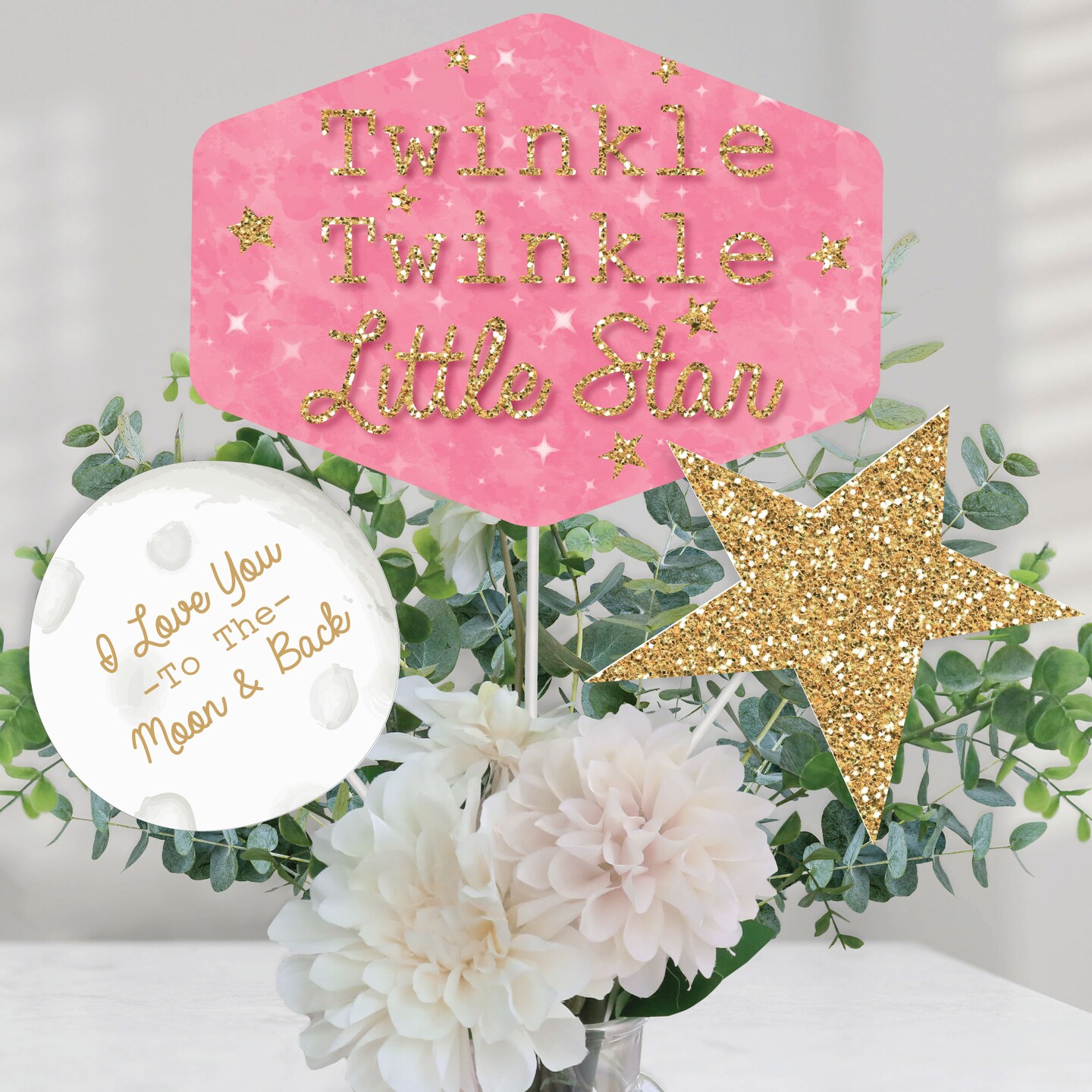 Big Dot of Happiness Pink Twinkle Twinkle Little Star - Baby Shower or ...
