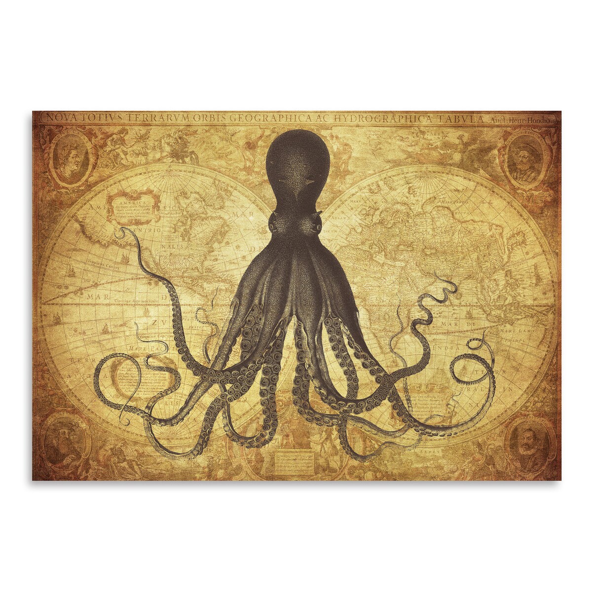 Gold Octo Map by Coastal Print & Design Poster Art Print - Americanflat ...