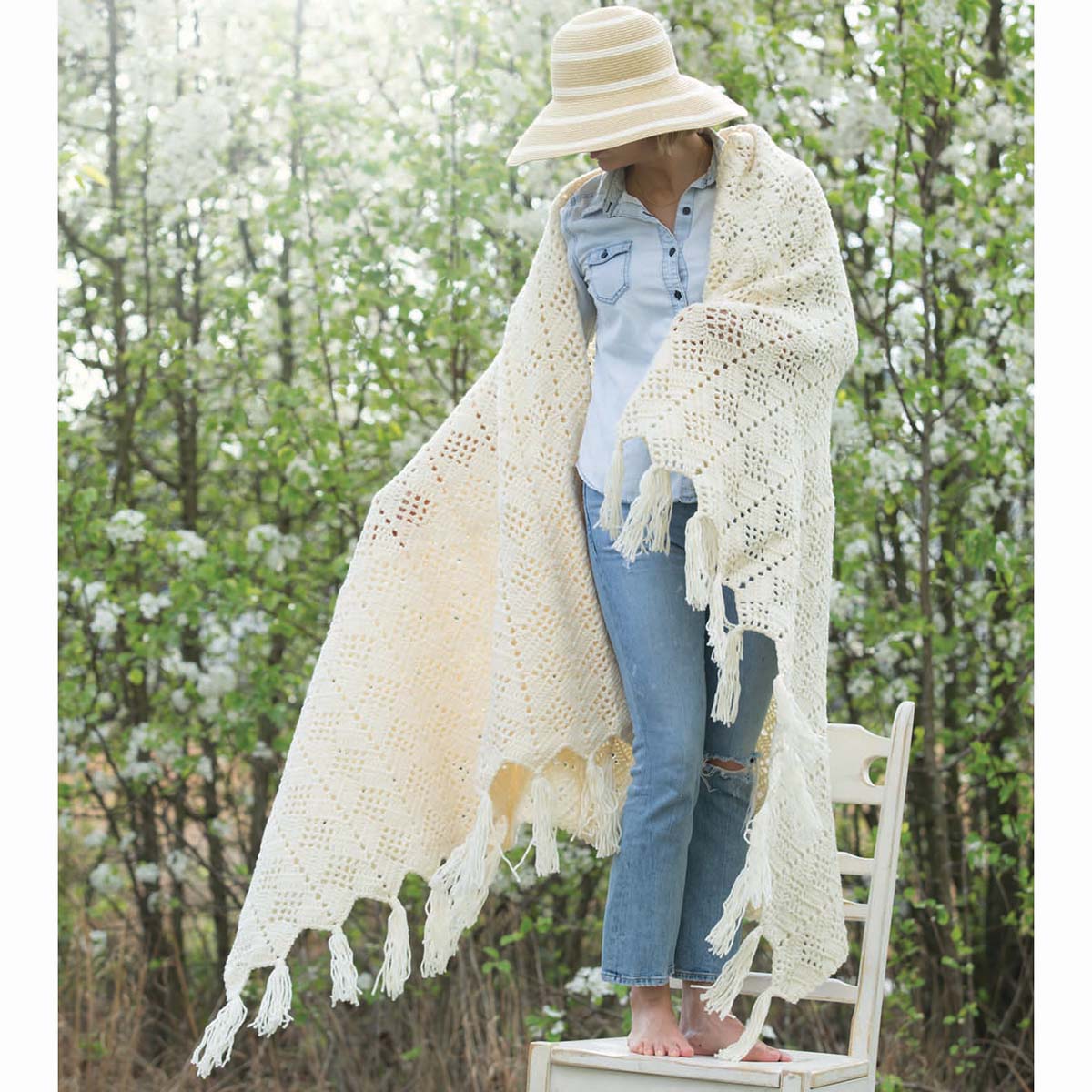 Red Heart Diamond Ripple Crochet Afghan Kit | Michaels