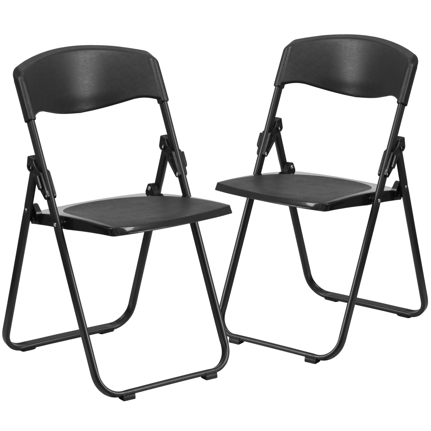 Emma and Oliver 2 Pack Commercial Event Plastic Folding Chair with ...