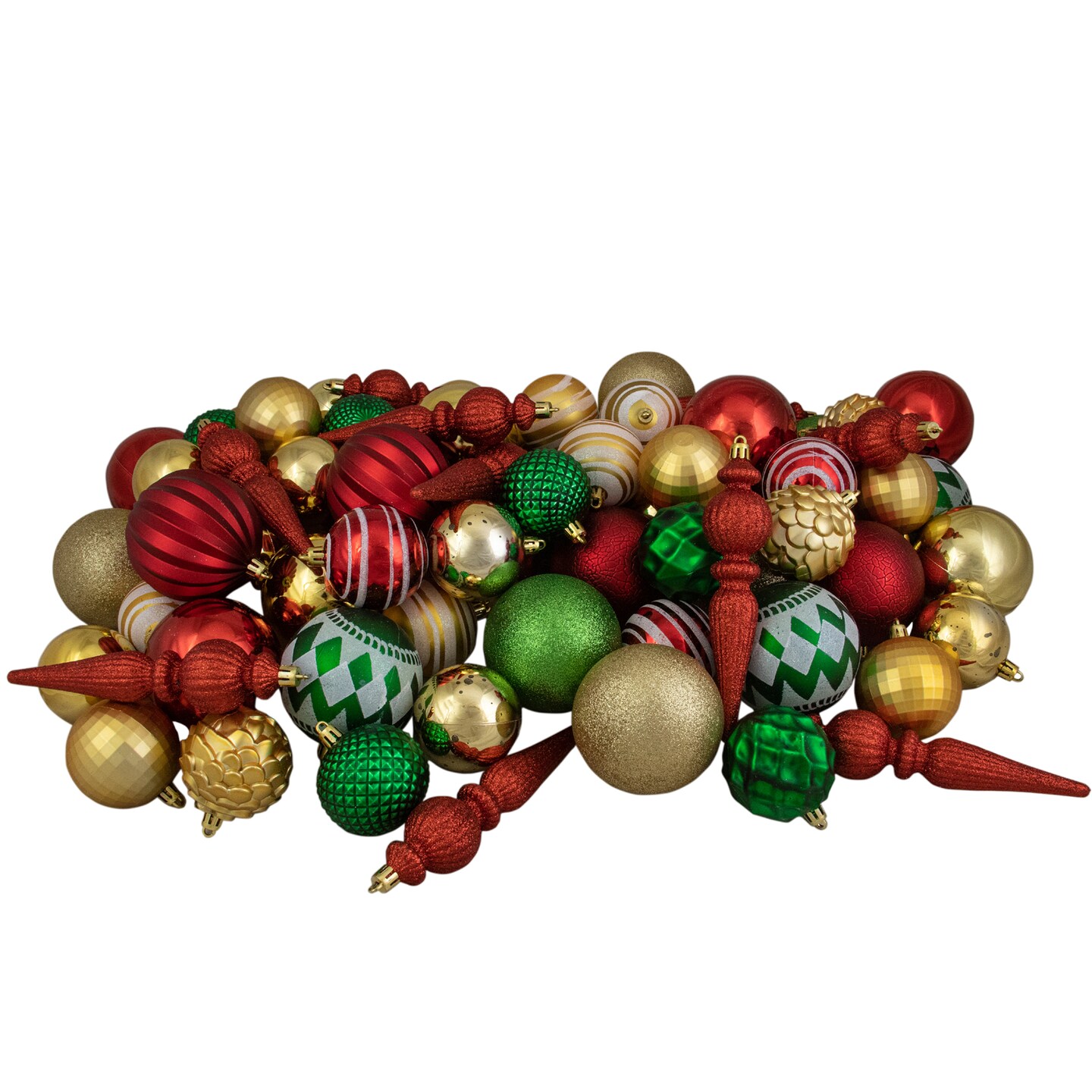 Northlight 75ct Red, Green and Gold Shatterproof 3-Finish Christmas ... Northlight 75ct Red, Green and Gold Shatterproof 3-Finish Christmas ...