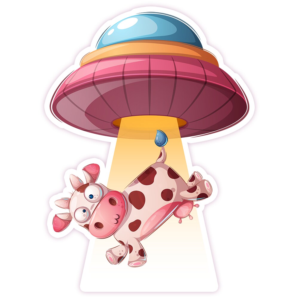 UFO Cow Alien Abduction Die Cut Sticker | MakerPlace by Michaels