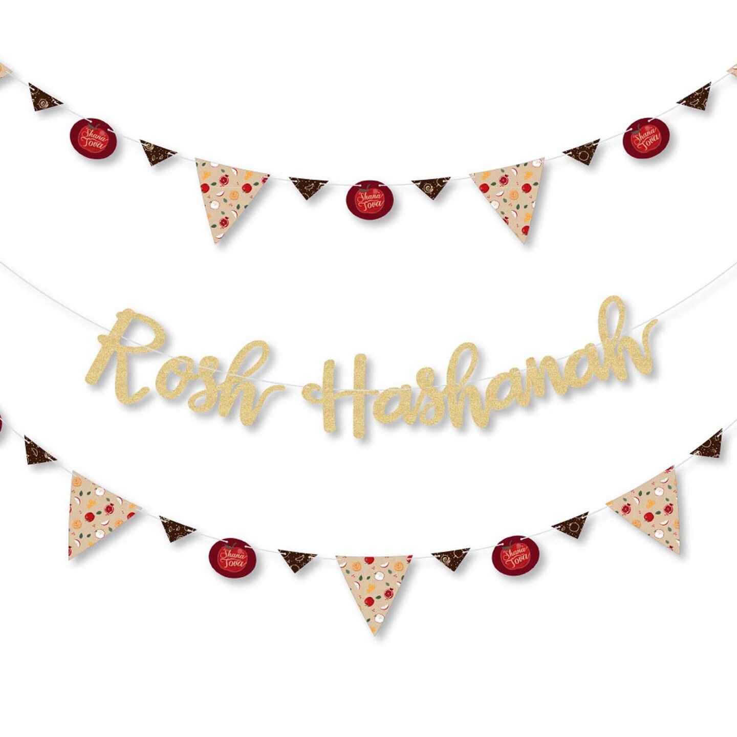 Big Dot of Happiness Rosh Hashanah - New Year Letter Banner Decoration ...