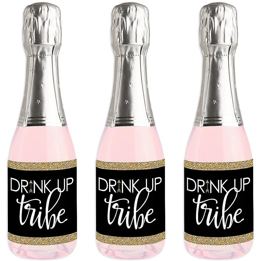 Big Dot of Happiness "Bride Tribe" - Mini Wine and Champagne Bottle ...