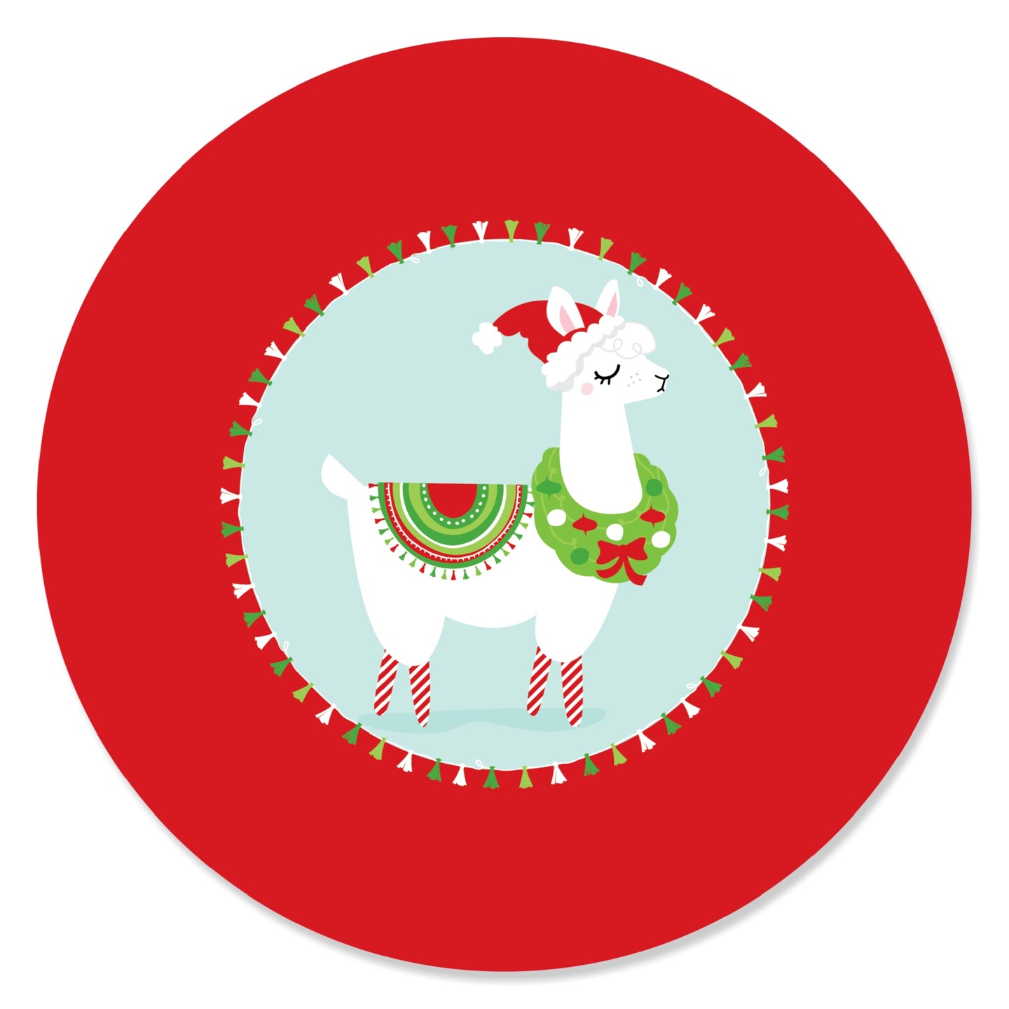 Big Dot of Happiness Fa La Llama - Christmas and Holiday Party Circle ...