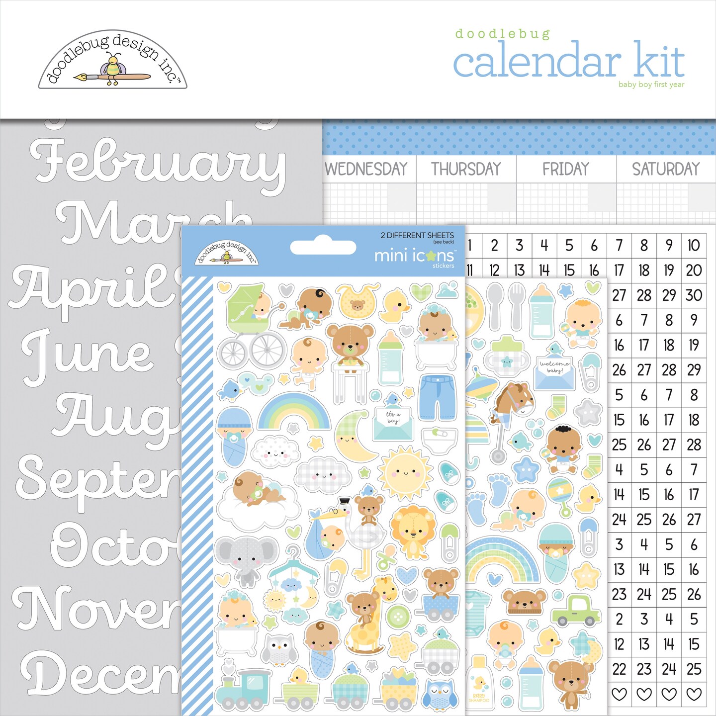 Doodlebug First Year Calendar Kit-Baby Boy | Michaels