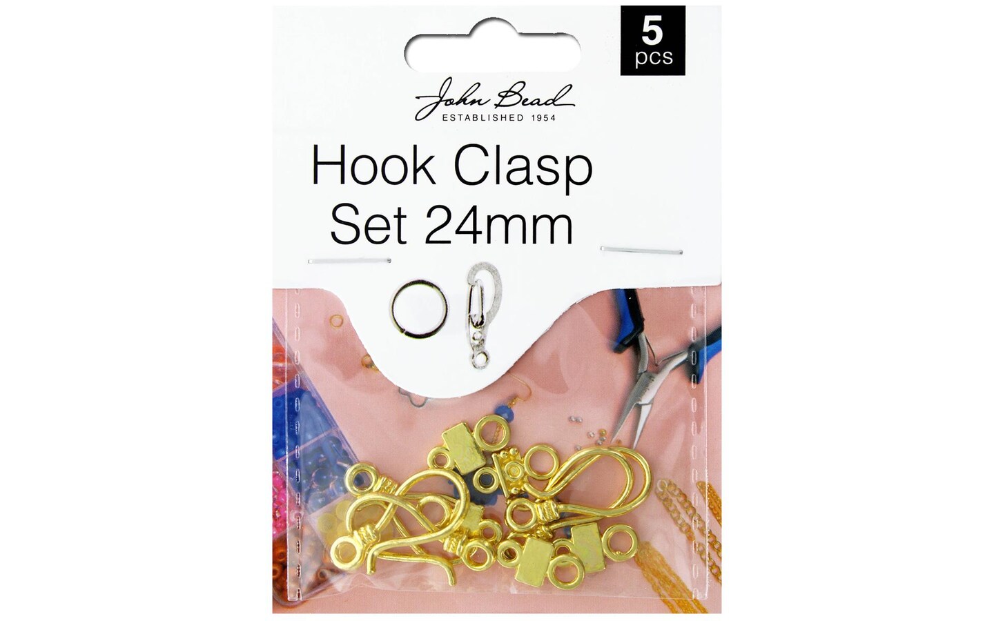 John Bead MHF Hook Clasp Set 24mm Gold 5pc | Michaels