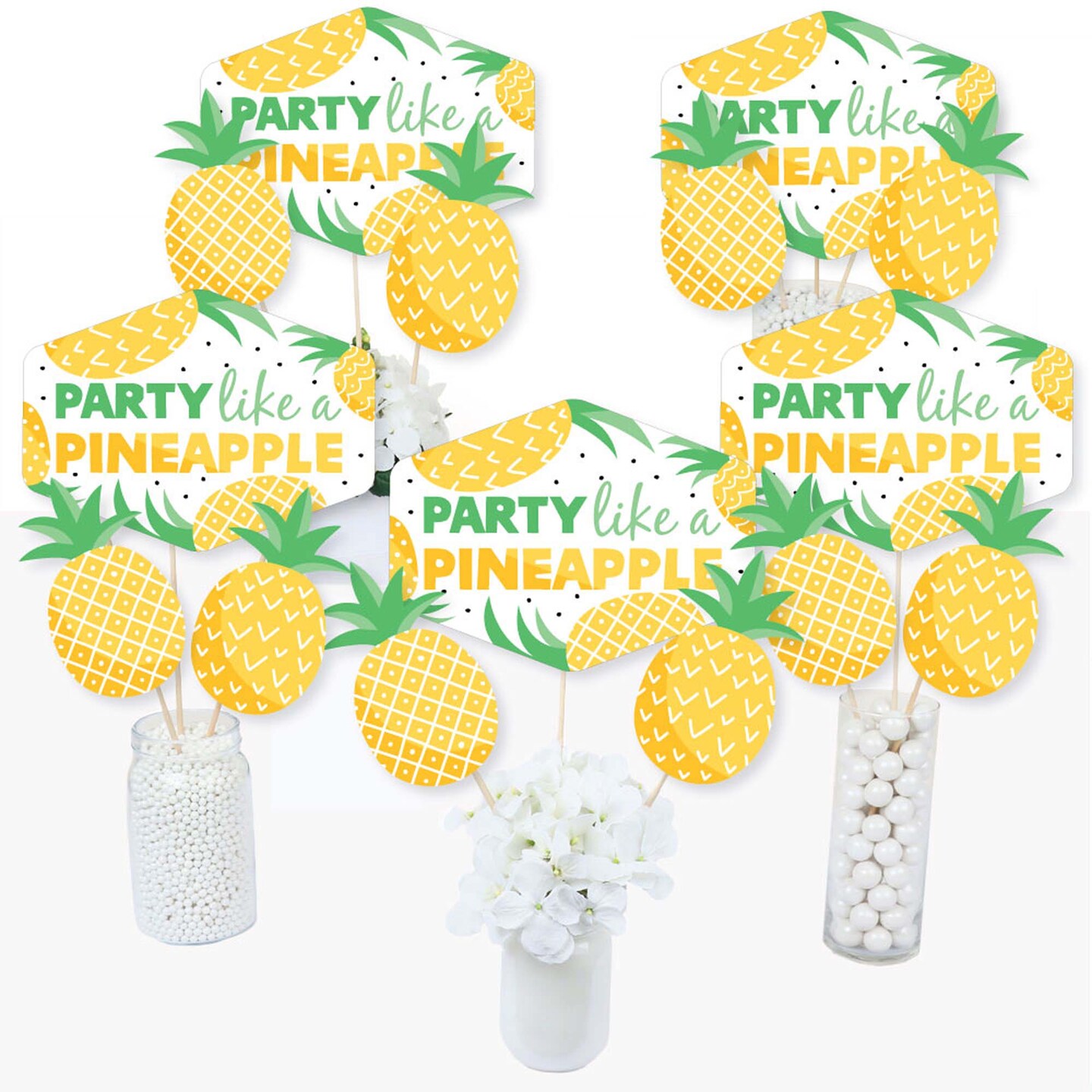 Big Dot of Happiness Tropical Pineapple - Summer Party Centerpiece ...