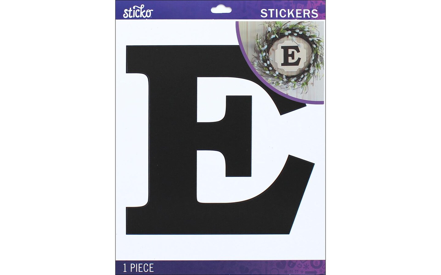 EK Sticko Sticker Jumbo Basic Black Monogram E | Michaels