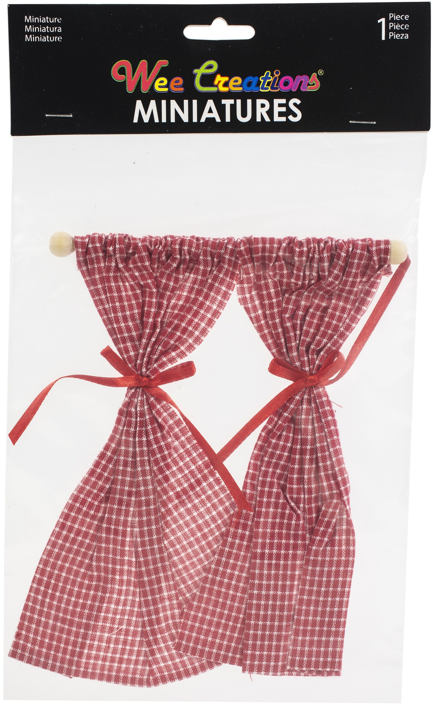 Wee Creations Miniatures Red Curtains 6"- | Michaels