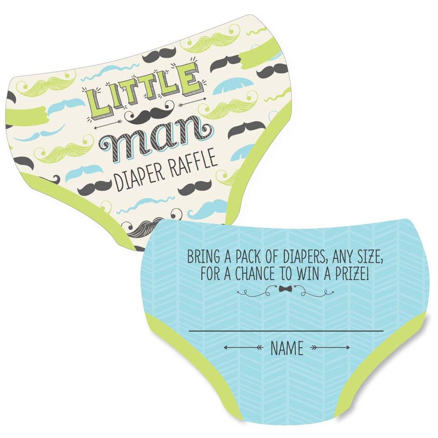 Big Dot of Happiness Dashing Little Man Mustache Party - Diaper Shaped ...