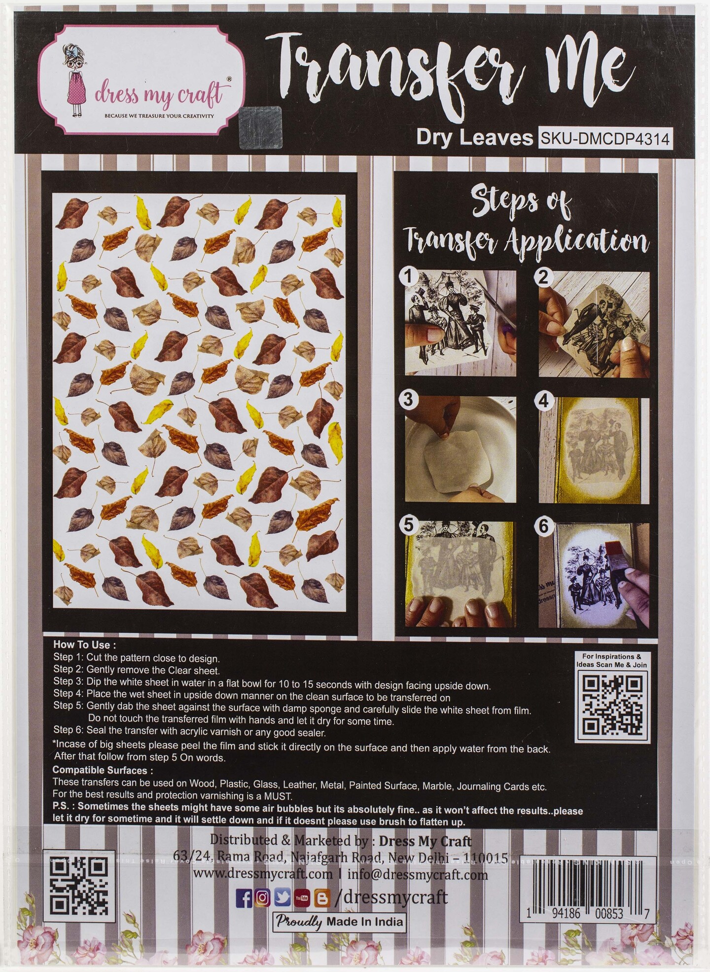 Dress My Craft Transfer Me Sheet A4-Dry Leaves | Michaels