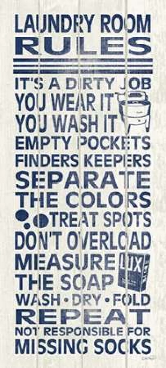 Laundry Room Rules Poster Print by N. Harbick - Item # VARPDXHRB304 ...