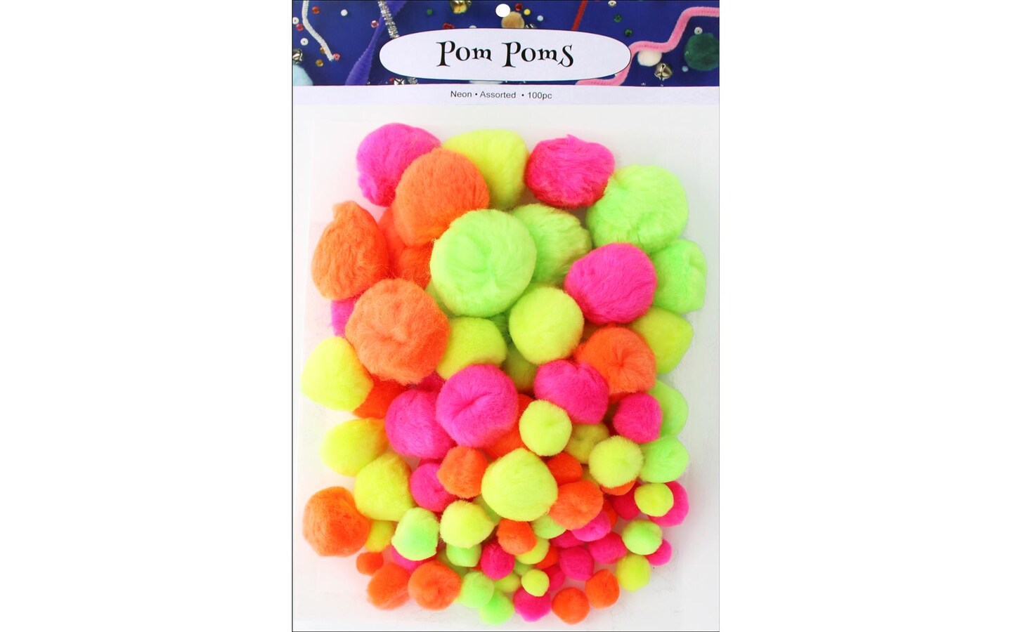 Pa Ess Pom Pom 100Pc Astd Neon Multi | Michaels